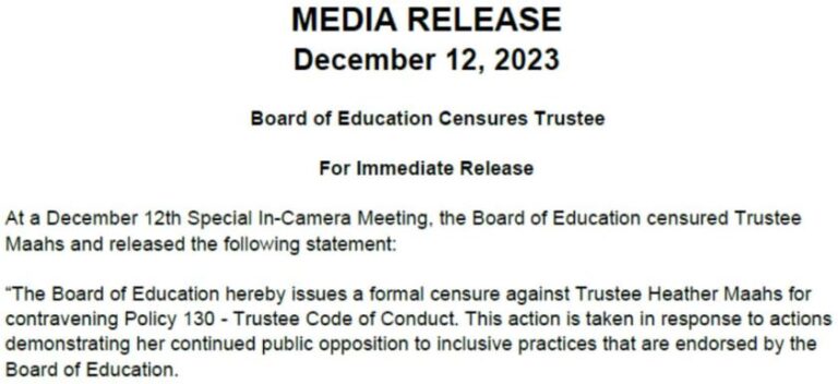Trustee Heather Maahs Protects Children, Censured By Chilliwack Board ...